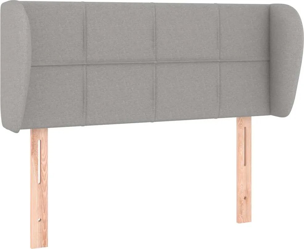 Čelo postele typu ušák světle šedé 103x23x78/88 cm textil 3117134
