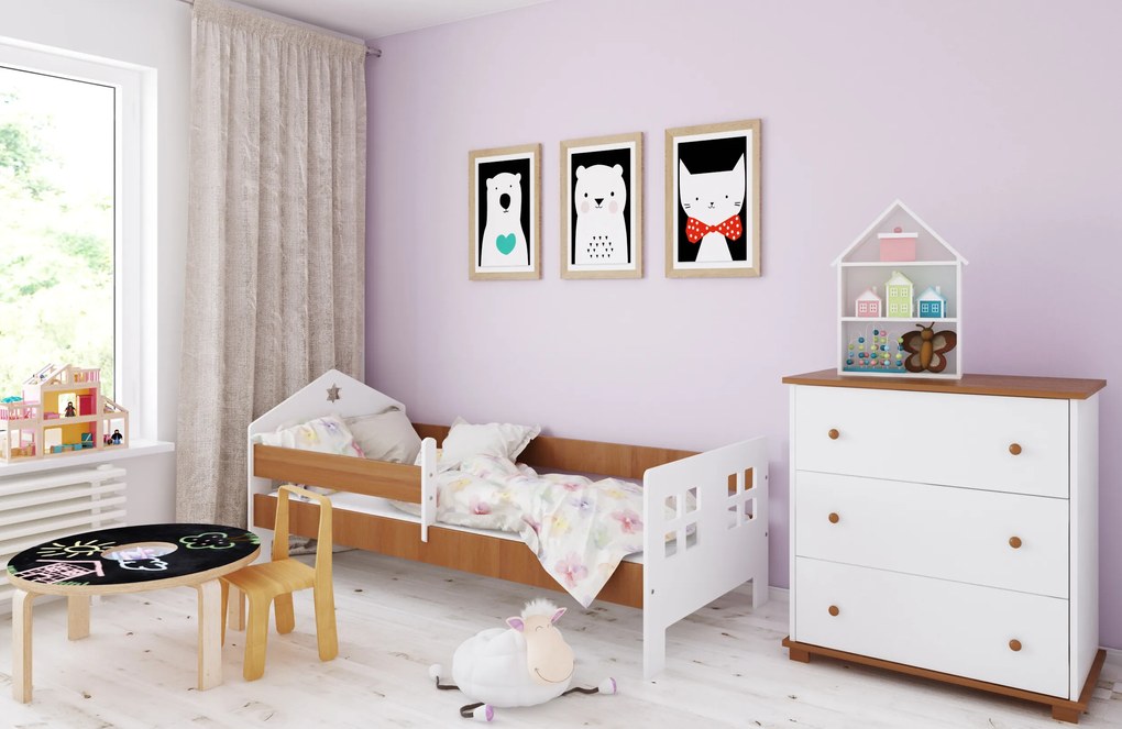 BabyBeds Dětská postel POLA Velikost postele: 160x80 cm, Barevné provedení: Šedá, Úložný prostor: Ano, s úložným prostorem Bílá