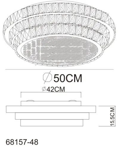 Globo 68157-48 - LED Stmív. stropní svítidlo KLARA LED/48W/230V pr. 50 cm + DO