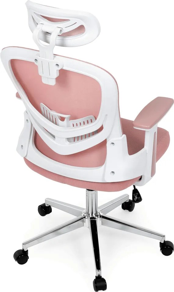 Ergonomická kancelářská židle EMILIE - růžová síťovina