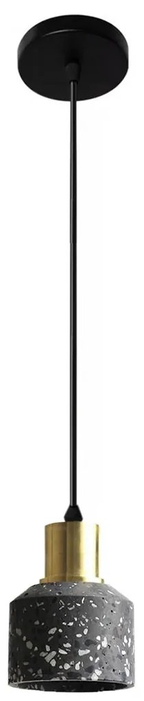 Toolight, betonová stropní lampa Lastri Black 1xE27 APP930-1CP, černá-zlatá, OSW-07007