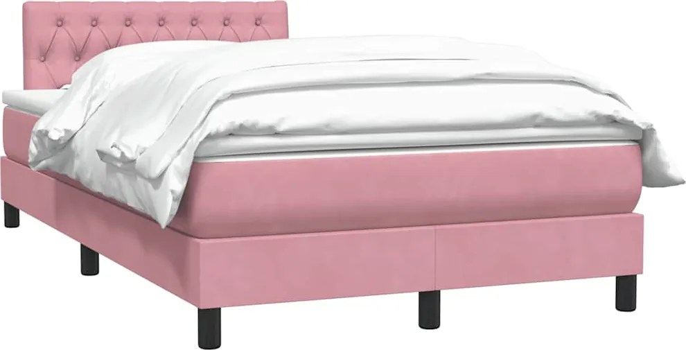 Box spring postel s matrací růžová 120x220 cm samet 3316544