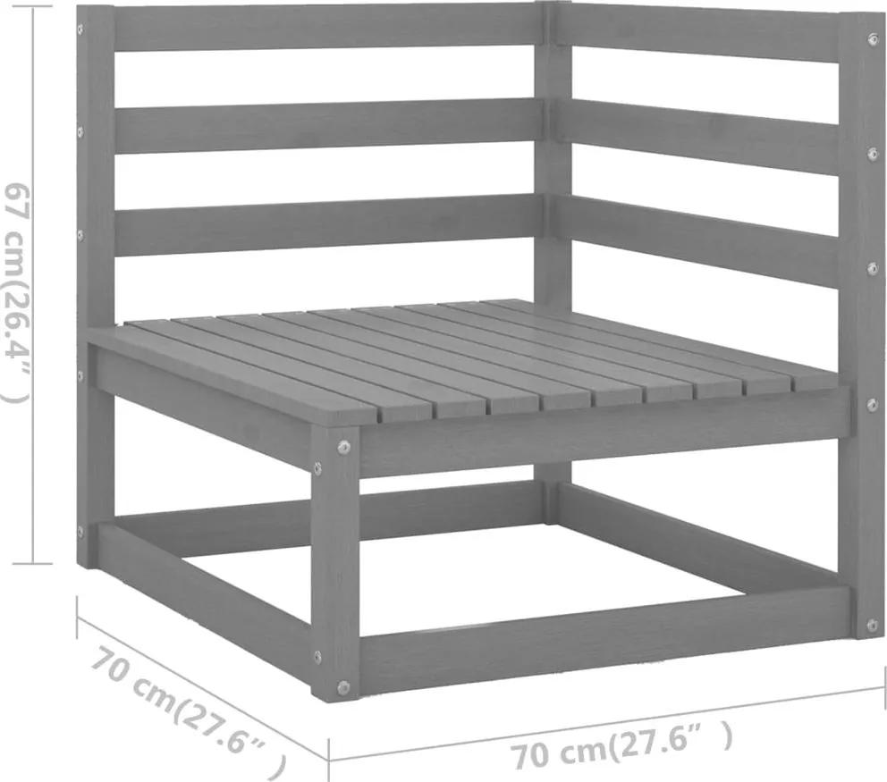 vidaXL 6dílná zahradní sedací souprava masivní borové dřevo [3076066] Barva: Bílá