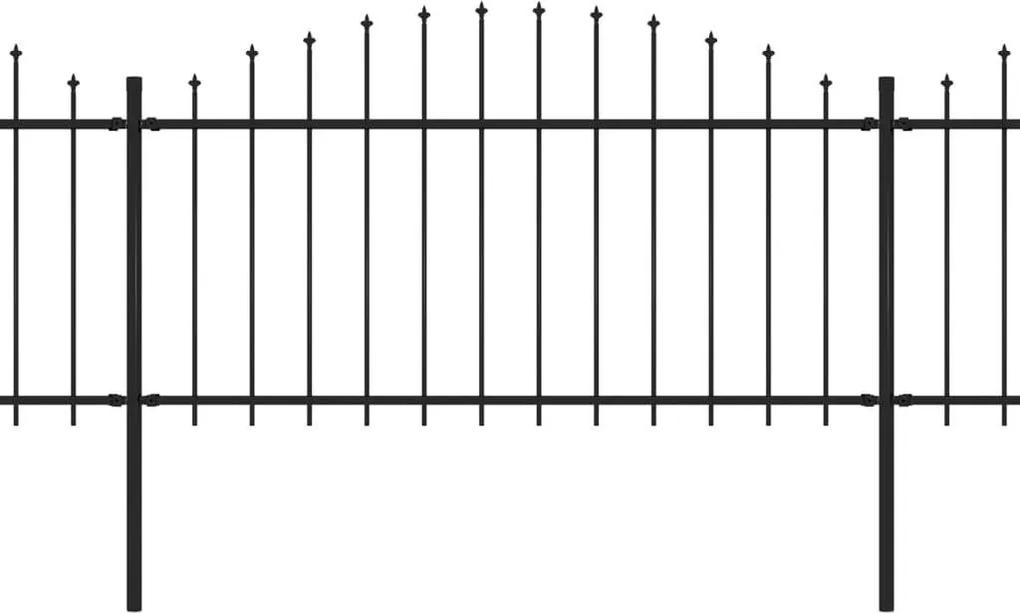 vidaXL Zahradní plot s hroty ocel (1,25–1,5) x 17 m černý [277739]