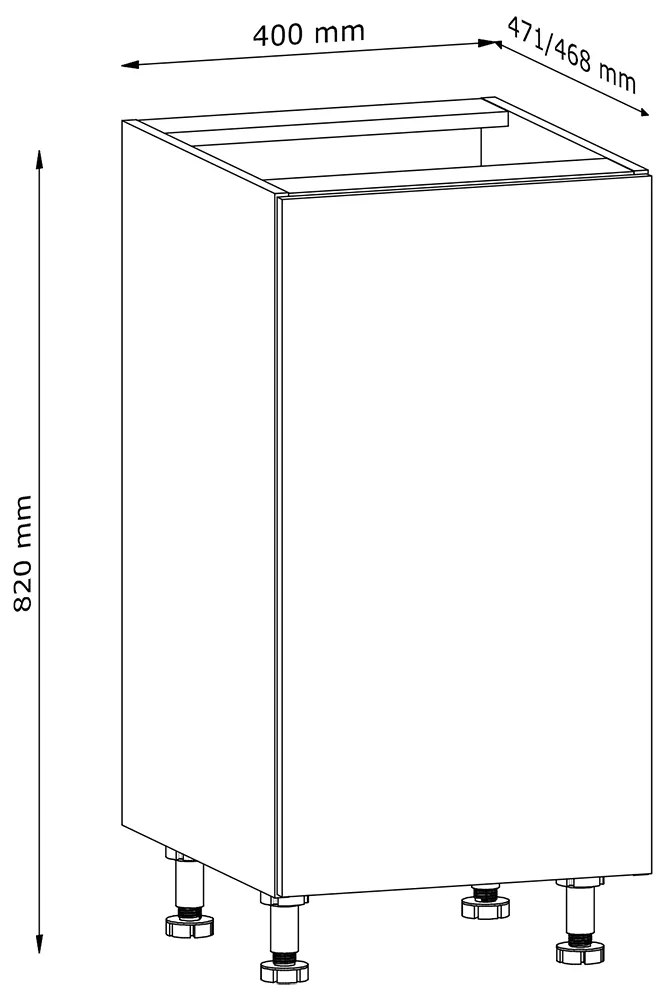 LANGEN bp | dolní skříňka D40 | push open | UNI provedení | béžová