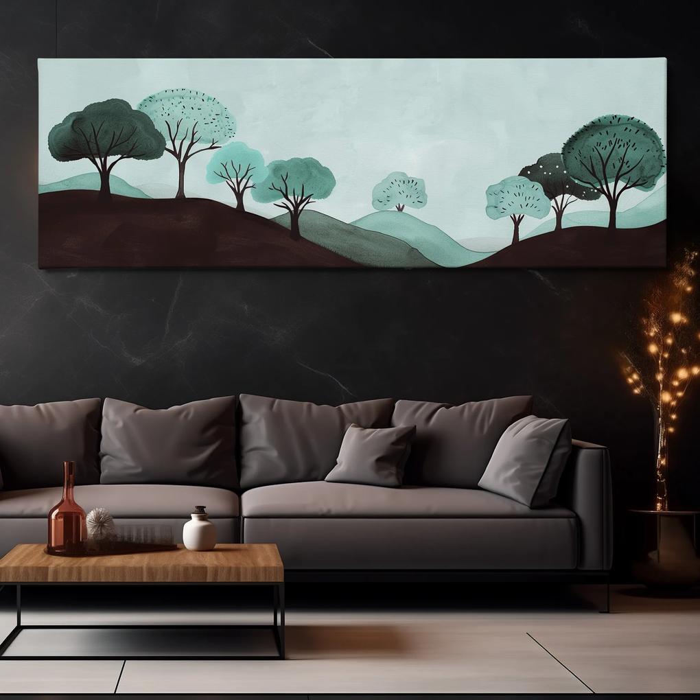 Obraz na plátně - Stromy v čokoládových kopcích FeelHappy.cz Velikost obrazu: 210 x 70 cm
