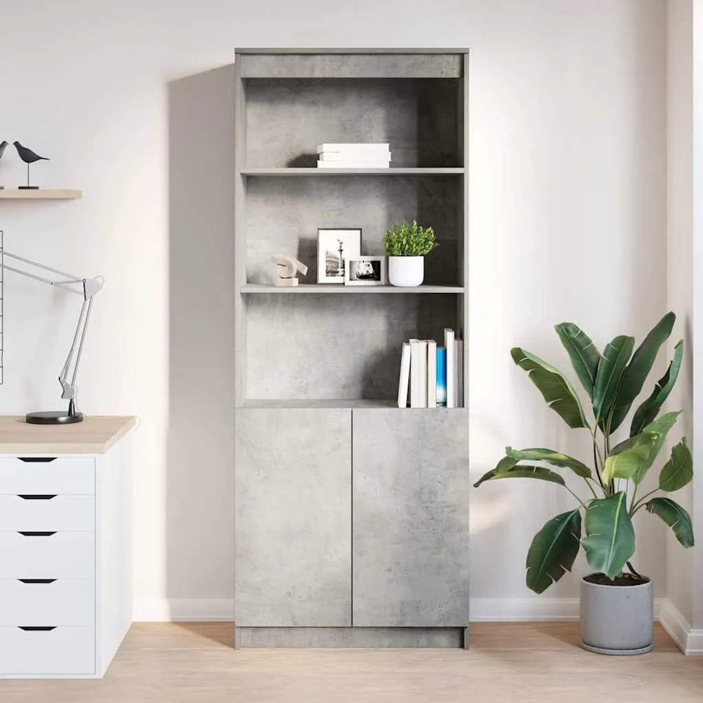Skříň highboard betonově šedá 70 x 35 x 180 cm kompozitní dřevo 3328474