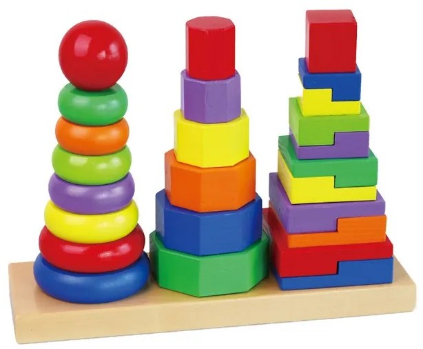 Dřevěné barevné pyramidy pro děti Viga Multicolor