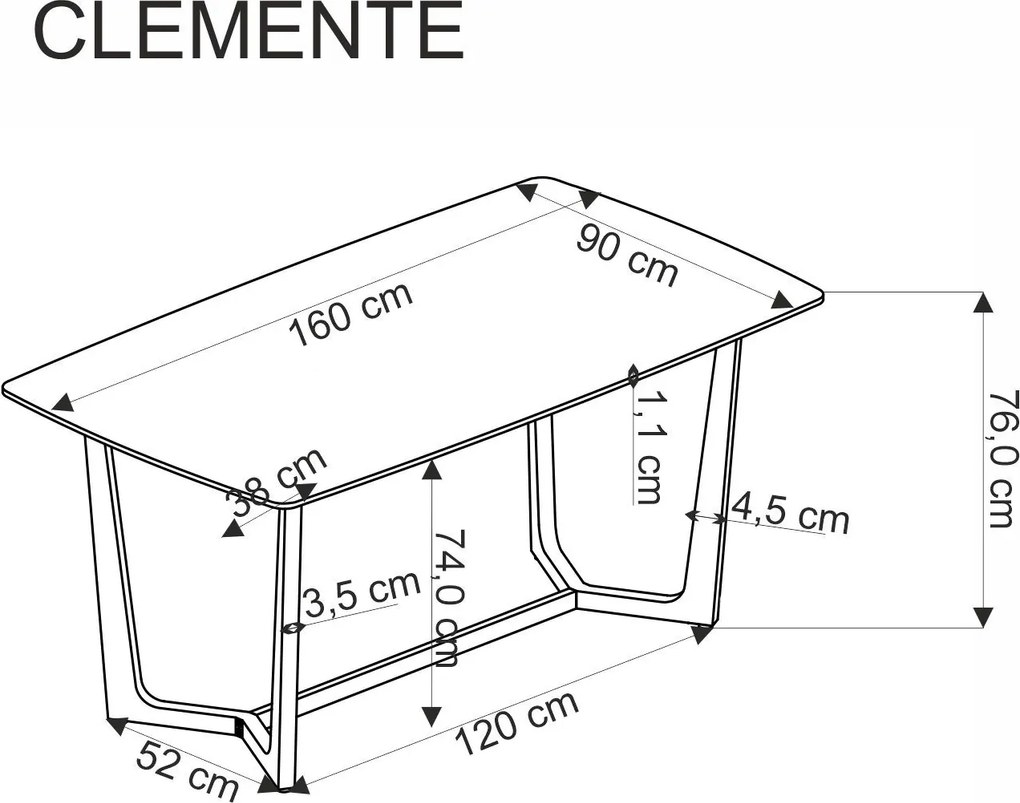 Jídelní stůl Clemente bílý mramor/zlatý