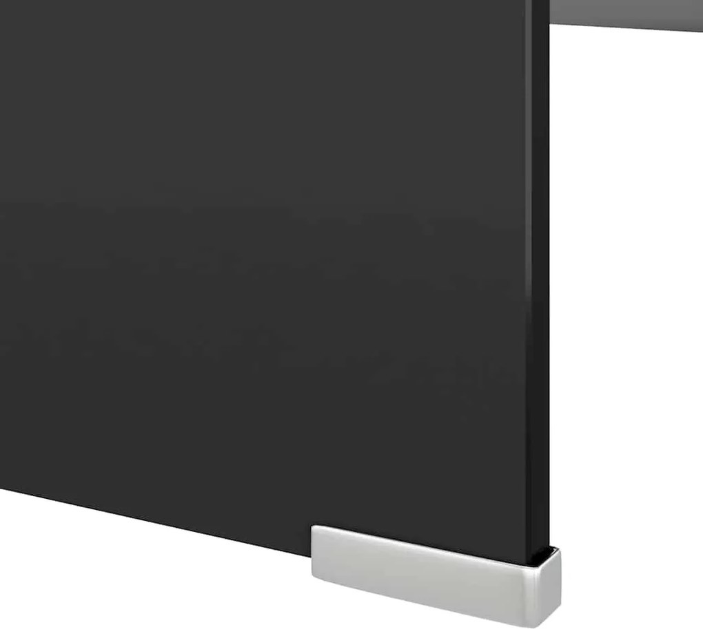 TV stolek / podstavec na monitor sklo černý 120x30x13 cm 244141