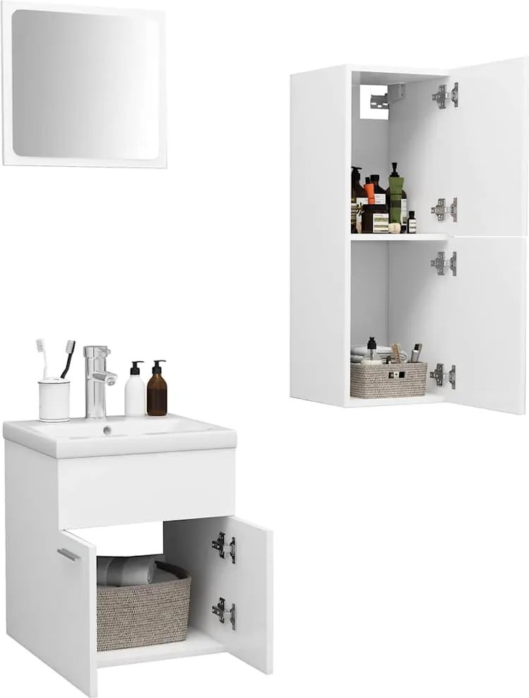 Set koupelnového nábytku bílý dřevotříska 3070991