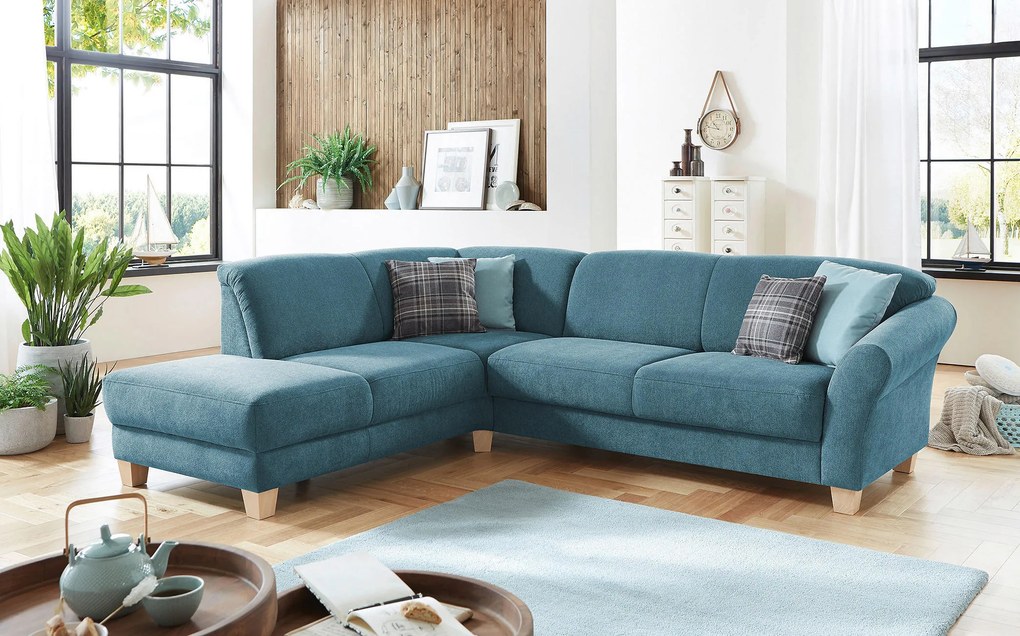 XXXLutz ROHOVÁ SEDAČKA, textil, petrolej Sit & More - Sedací soupravy - 000144005314