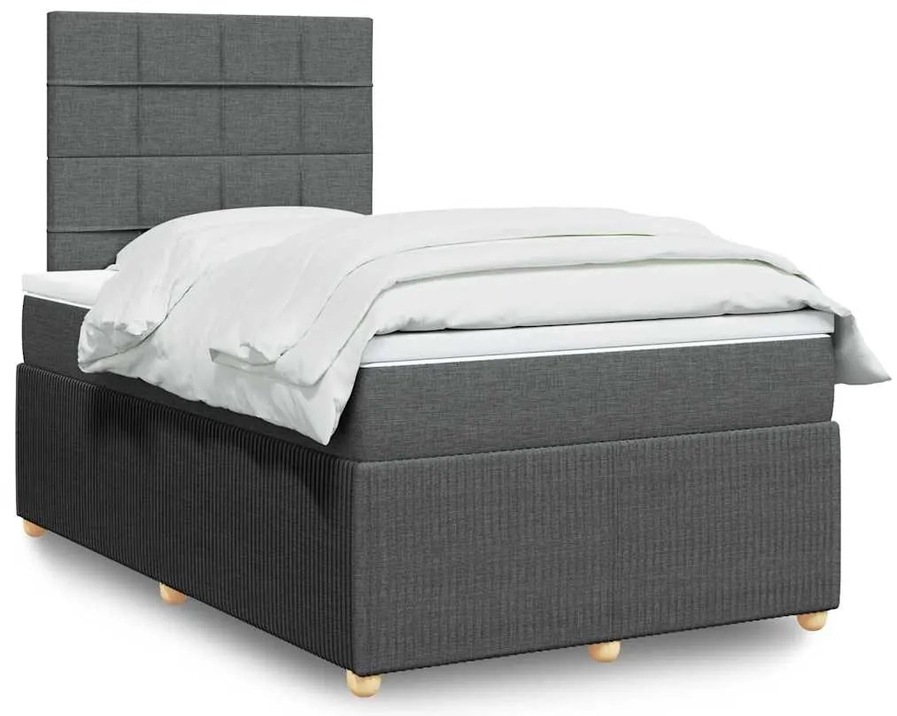 Box spring postel s matrací tmavě šedá 120x190 cm textil 3291996