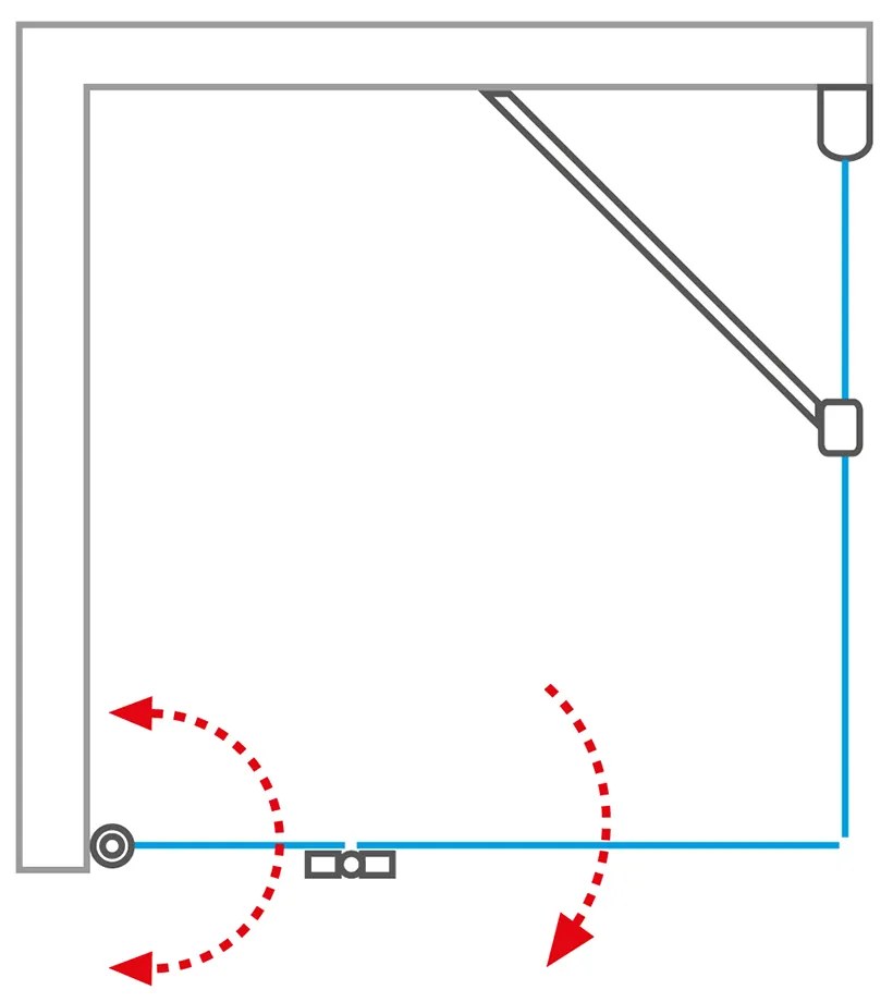 Čtvercový sprchový kout se skládacími dveřmi a otočným systémem TZOL1+TZOP1 Viz technická specifikace Transparent Brillant TZOL1/900+TZOP1/1200 900 1200 TZOL1/900_TZOP1/1200