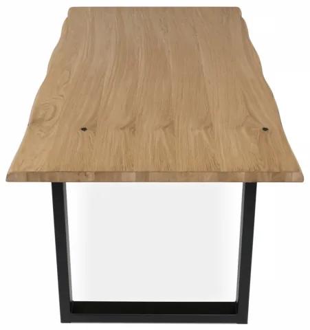 Jídelní stůl 180x90x75 masiv dub, kovová noha ve tvaru písmene U černý lak DS-U180 DUB