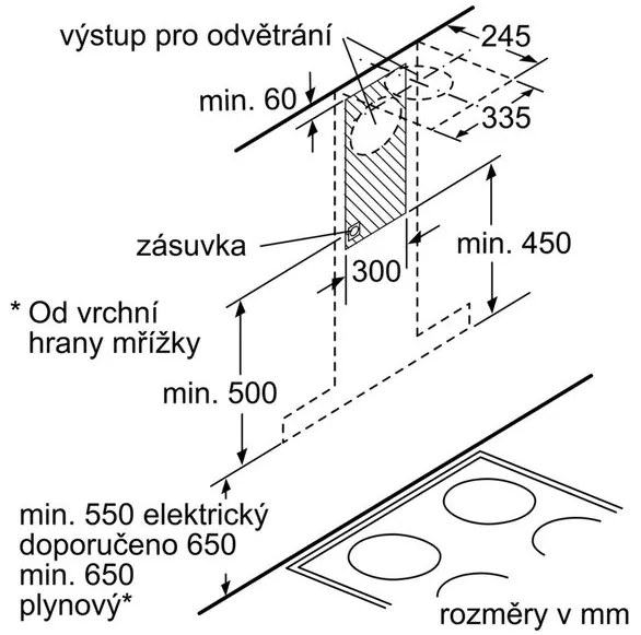 Bosch DWB98JQ50 Komínový odsavač par