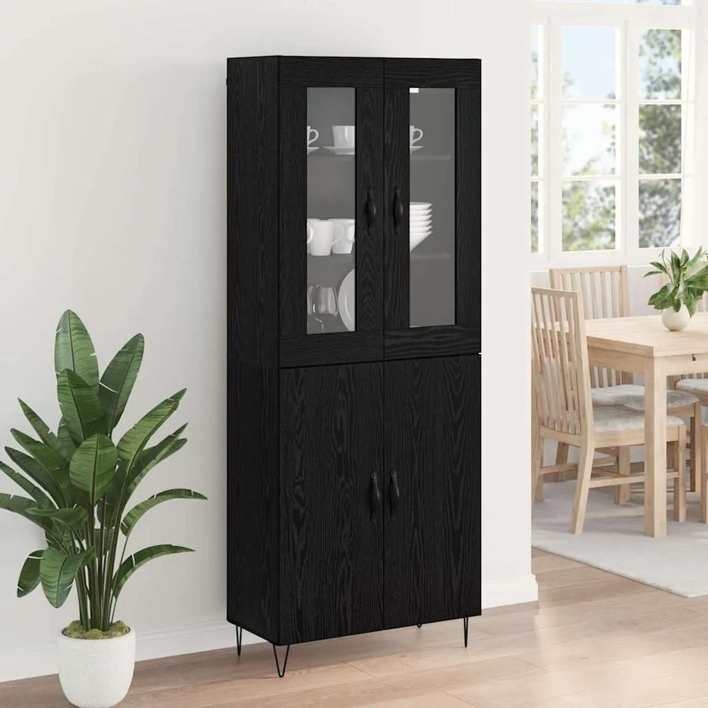 Vysoký bufet Bílý a černý dub 69,5 x 34 x 180 cm 3402710