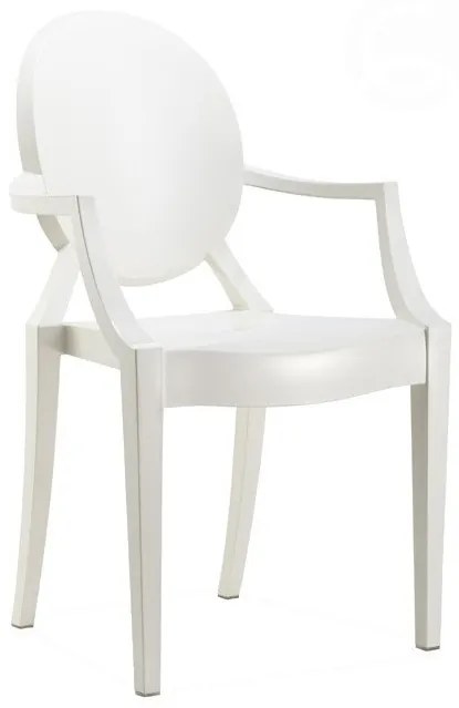 Designová židle Ghost s područkami, bílá