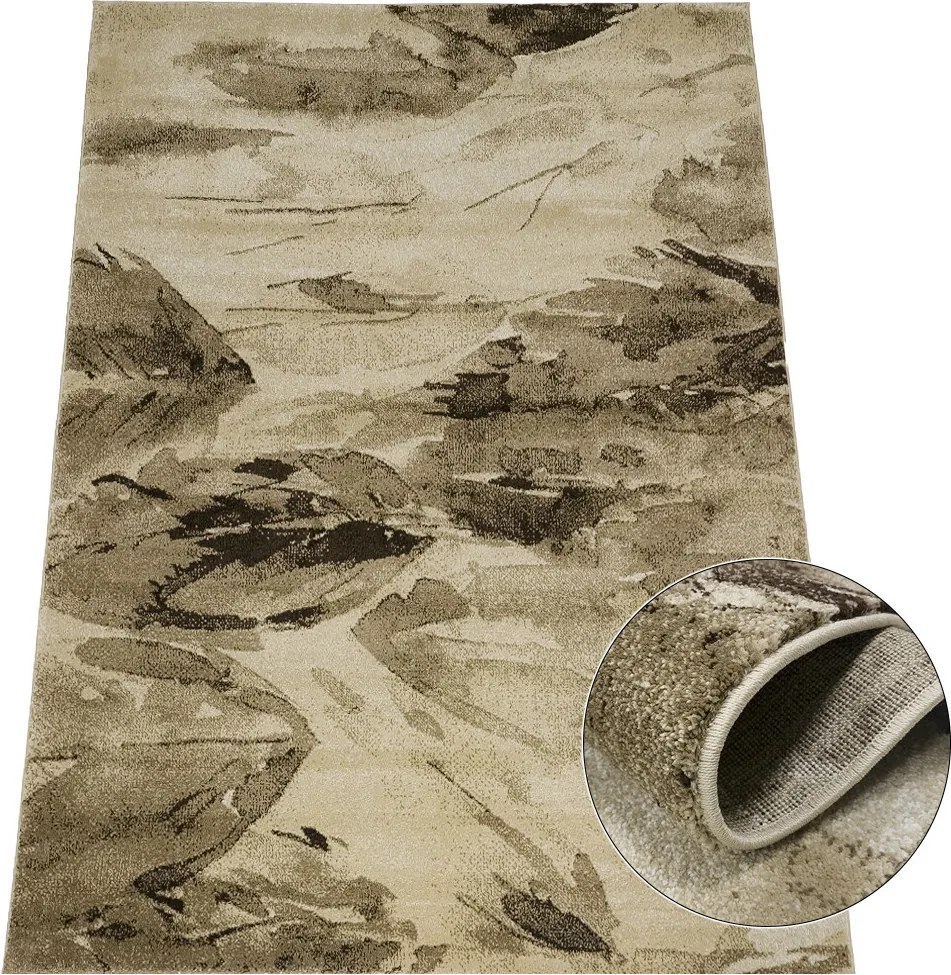 BE Koberec Wenus 7771 SAND – béžovo-hnědý obdélníkový Rozměr: 60x100 cm