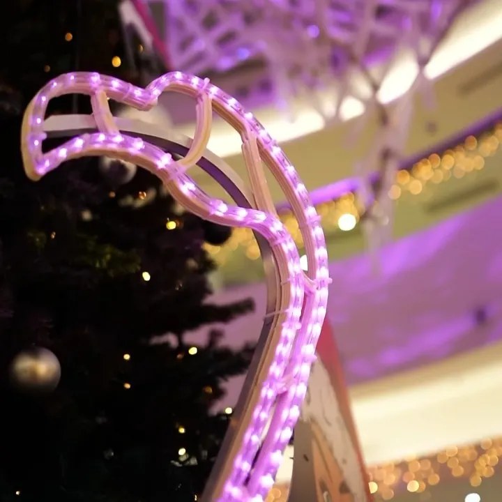 Easy Fix světelná LED hadice venkovní, 50 m, růžová, 1500 diod, čirý kabel, IP44, cívka