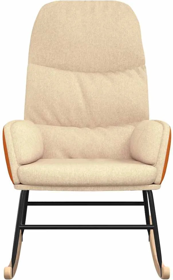 Houpací křeslo krémově bílé textil 341044