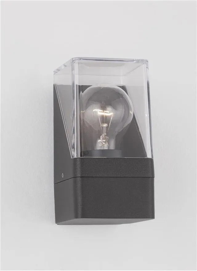 NV 9492740 Venkovní nástěnné svítidlo SELENA antracitový hliník a čirý akryl E27 1x12W 220-240V bez žárovky IP65 - NOVA LUCE
