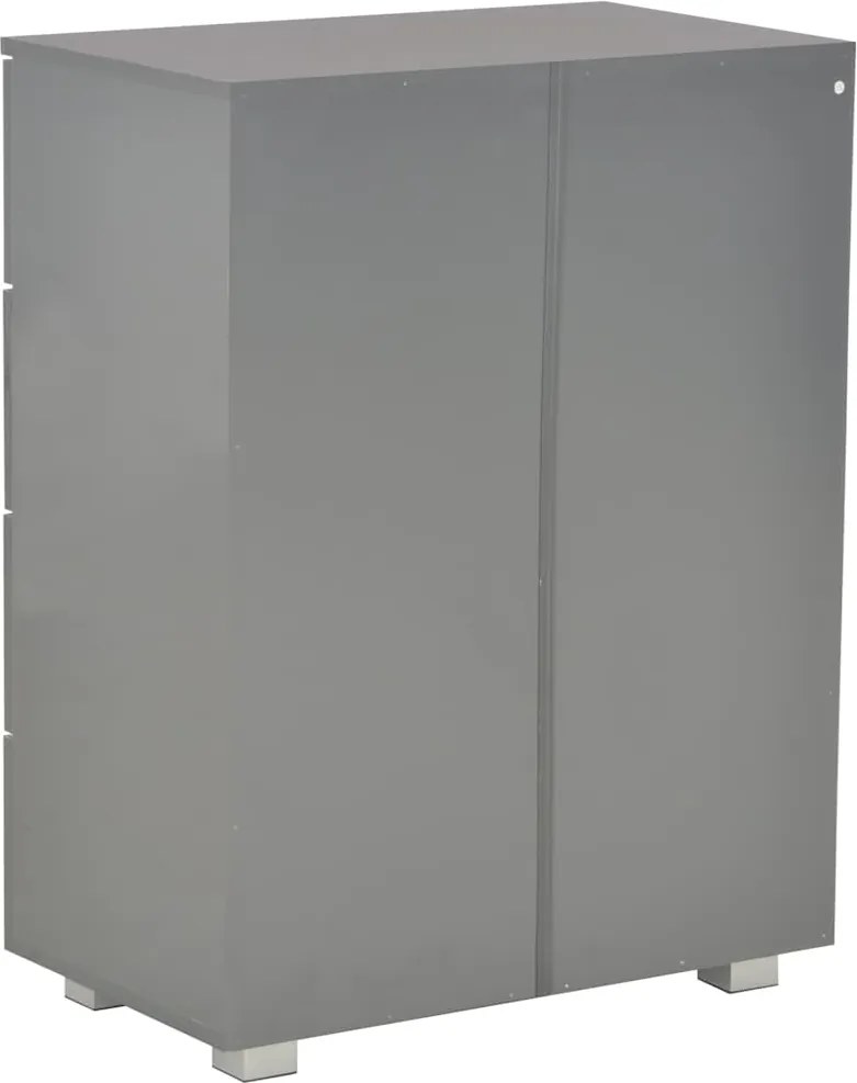 Příborník šedý s vysokým leskem 60x35x80 cm kompozitní dřevo 283714