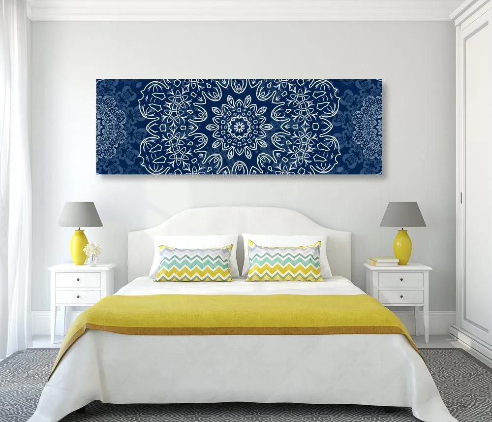Obraz modrá Mandala s abstraktním vzorem Varianta: 120x40