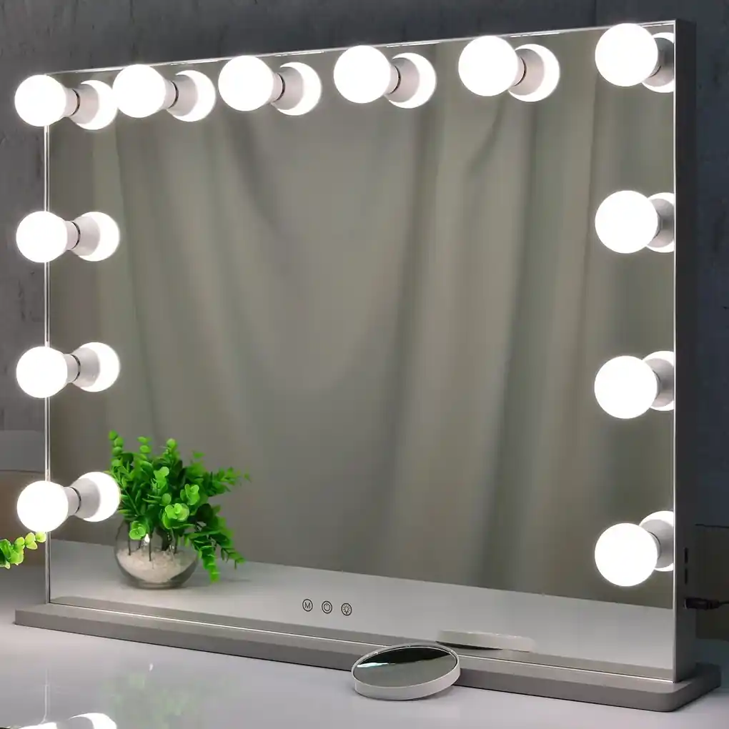 Stolní zrcadlo make-up MMIRO bez rámu 56,3x72 cm | stříbrná | BIANO