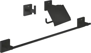Grohe QuickFix Start Cube - Set koupelnových doplňků 3 v 1 matná černá