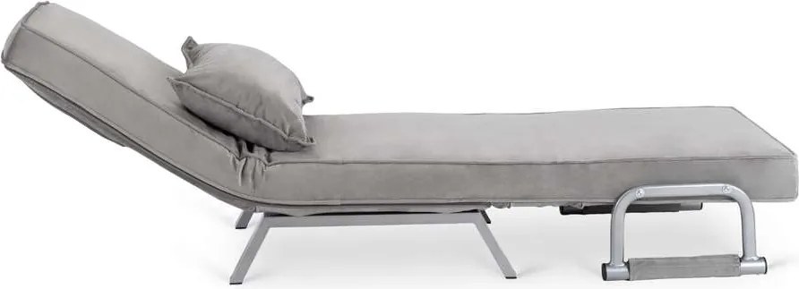 Rozkládací křeslo Halsin Velvet, šedá