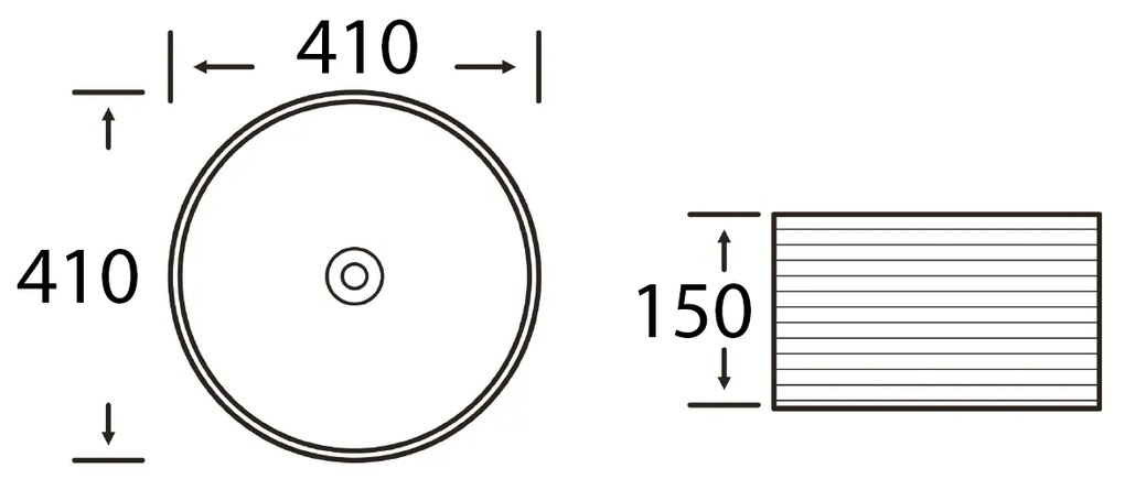 Sapho Sapho, ARDEA keramické umyvadlo na desku prům. 41 cm, růžová, AR041