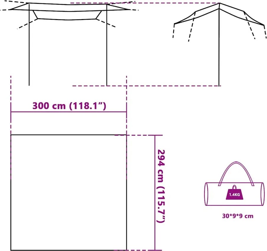 vidaXL Kempingová plachta 300 x 294 cm nepromokavá [94652] Barva: Modrá