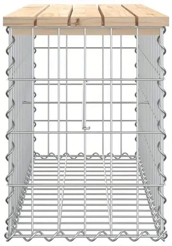 Zahradní lavička, gabion styl, přírodní dřevo, NoBi HAIFA 3