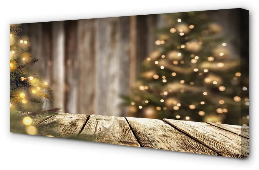 Obrazy na plátně Desky vánoční stromky 140x70 cm