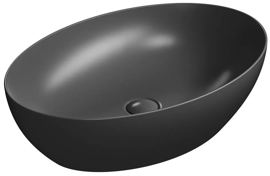 GSI PURA keramické umyvadlo na desku 60x42cm, černá mat - 884226