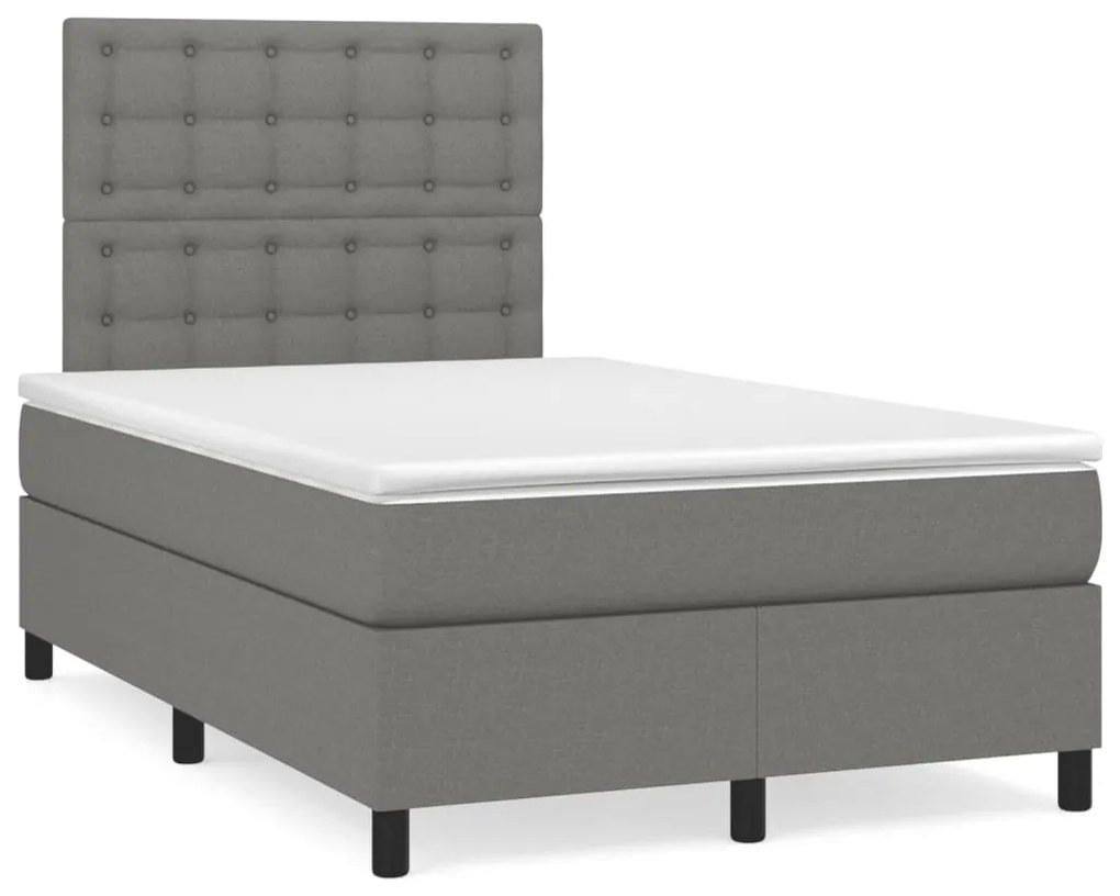 Box spring postel s matrací tmavě šedá 120x190 cm textil 3269910