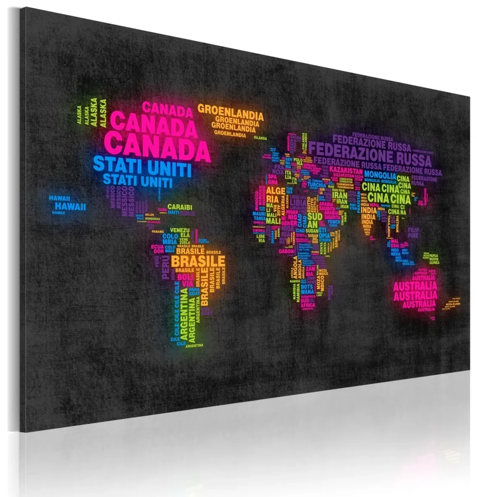 Obraz - The map of the World - Italian names of countries | BIANO
