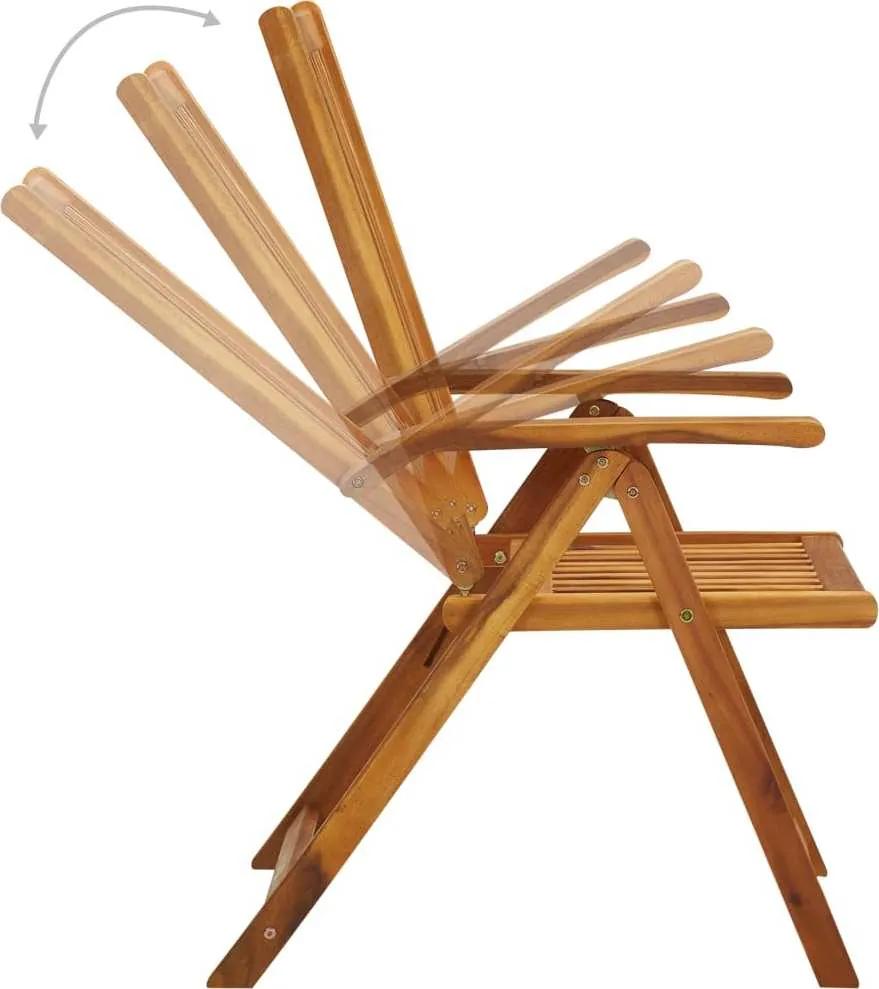 vidaXL Skládací zahradní židle s poduškami 3 ks masivní akáciové dřevo [3064089] Barva: Jasně zelená