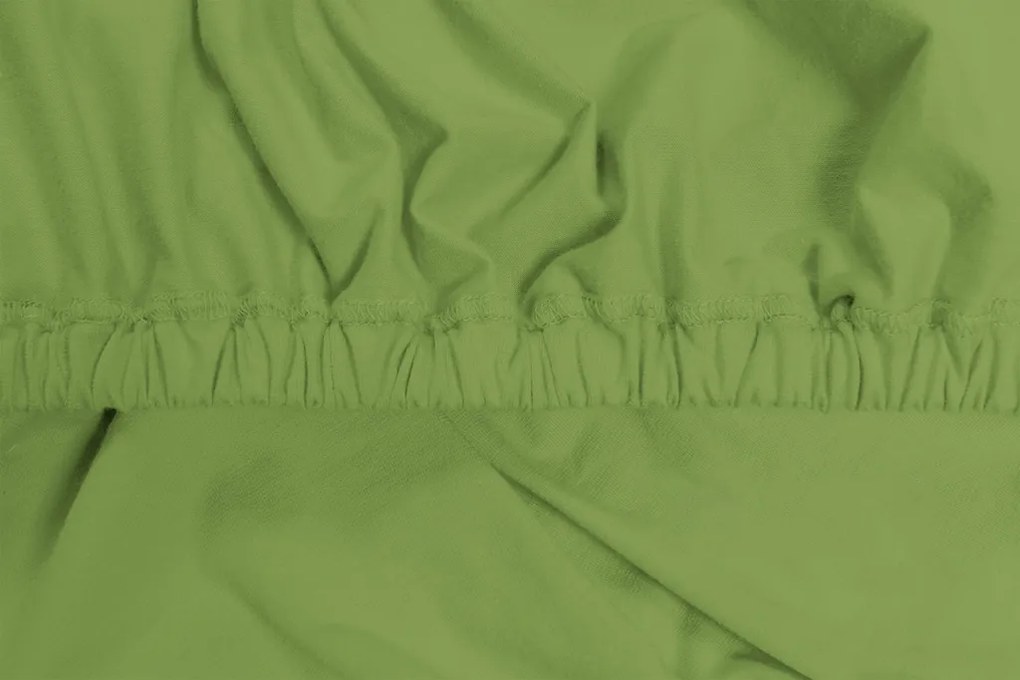 Jersey prostěradlo tmavě zelené na výšku matrace do 30 cm Velikost: 90 x 200