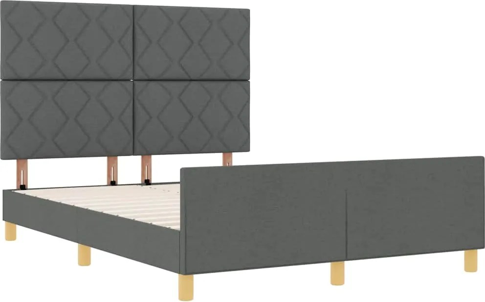 Rám postele s čelo Tmavě šedá 160 x 200 cm textil 3344817