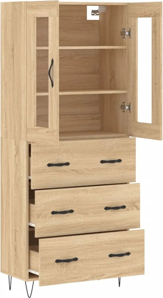 Skříň highboard dub sonoma 69,5 x 34 x 180 cm kompozitní dřevo 3198436