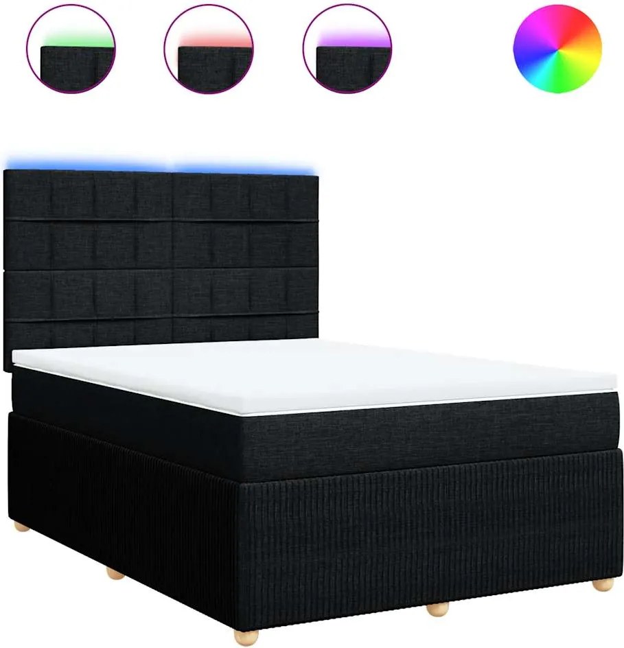 Box spring postel s matrací černá 140 x 190 cm textil 3294353
