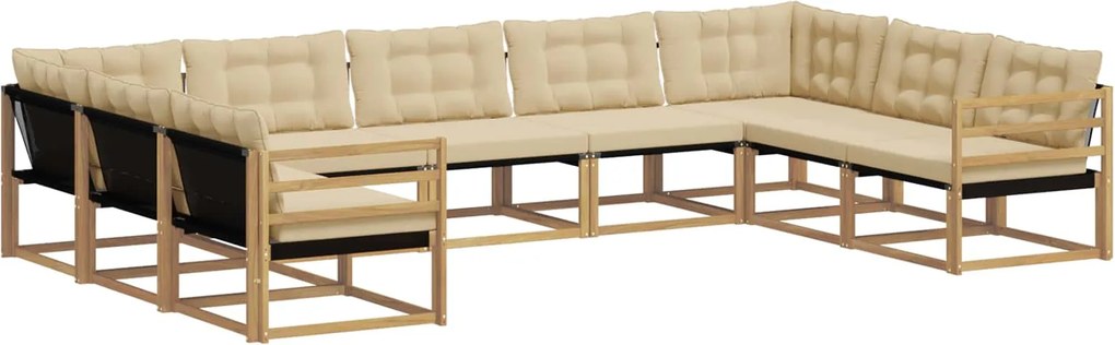 Venkovní pohovková souprava 9 ks Bílá a béžová 3389059