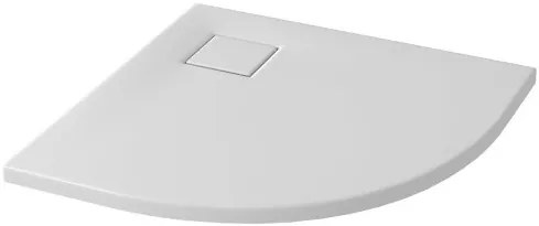 Cersanit Tako Slim, čtvrtkruhová sprchová vanička 80x80x4 cm + bílý sifon, bílá matná, S932-155