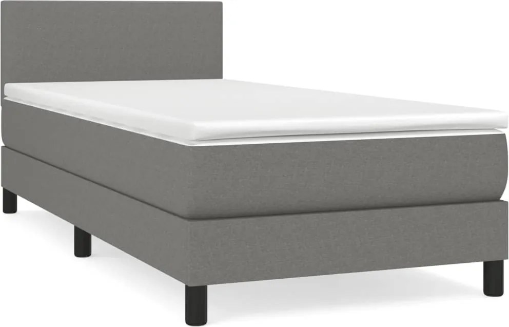 Box spring postel s matrací tmavě šedá 90x200 cm textil 3139866