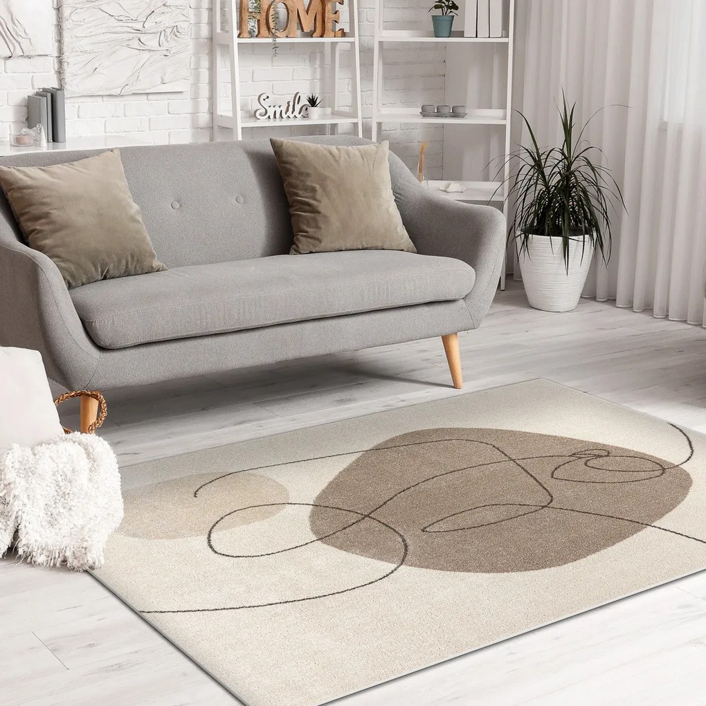 Dywany Łuszczów, Kusový koberec Fusion 8299 cream/beige, 240x330, bílá, kancelář