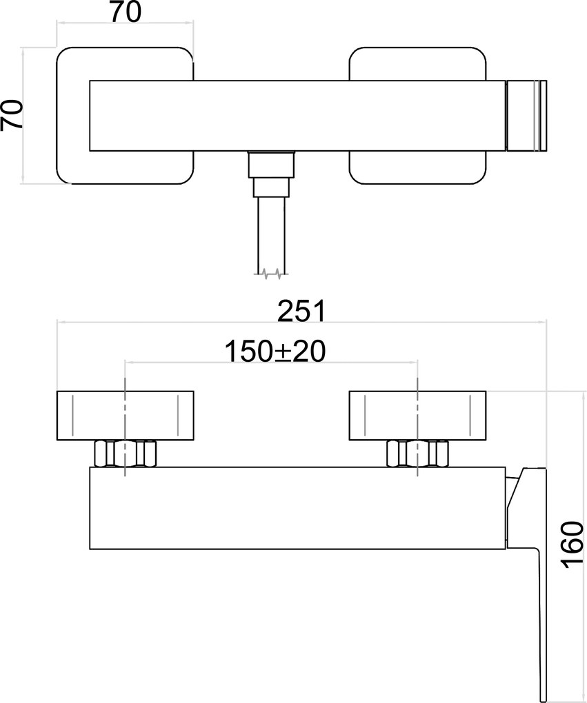 Sapho Latus nástěnná sprchová baterie černá mat 1102-71B