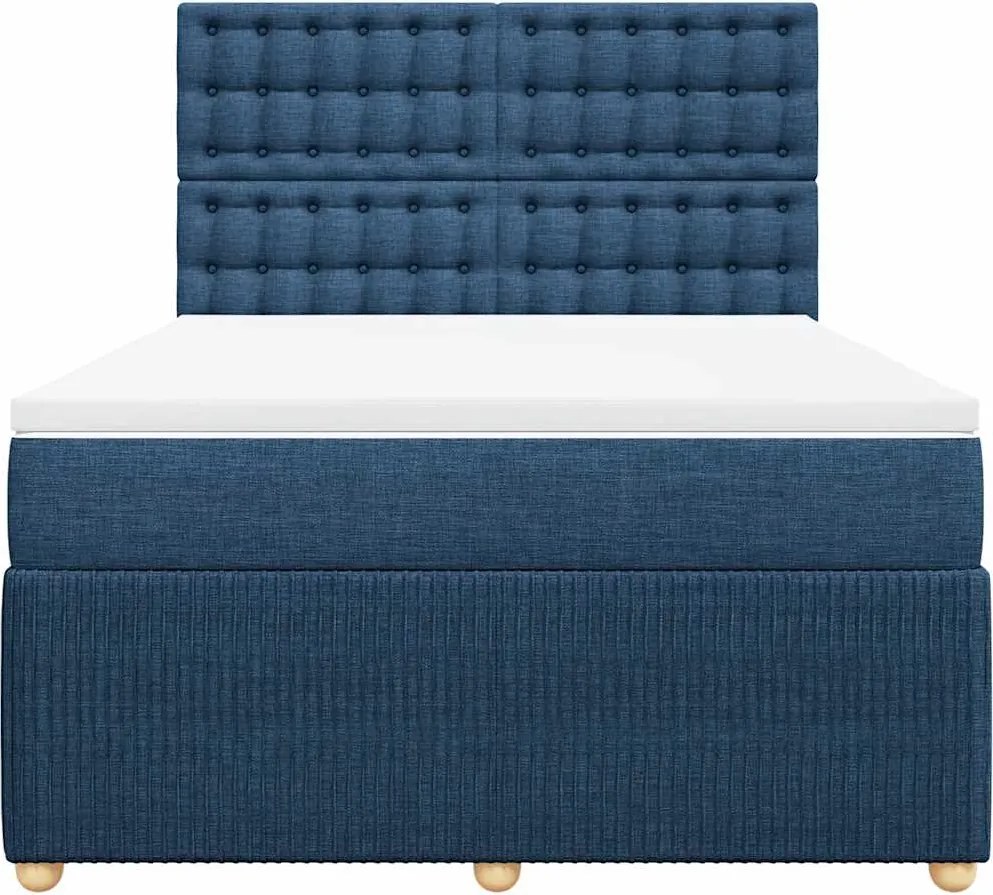 Box spring postel s matrací modrá 160x200 cm textil 3294427