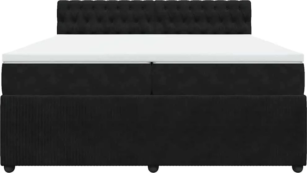 Box spring postel s matrací černá 200x200 cm samet 3290138